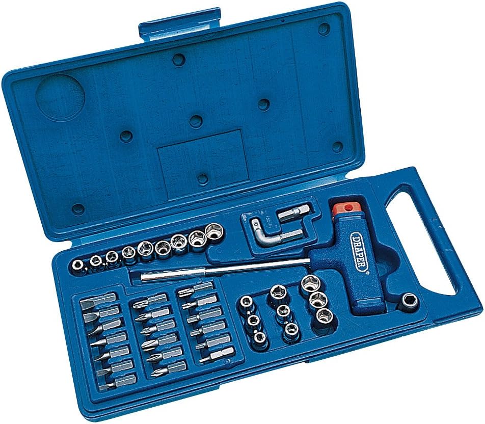 Draper 18156 41-Piece Screwdriver with T-Handle Sockets and Bits Set ...