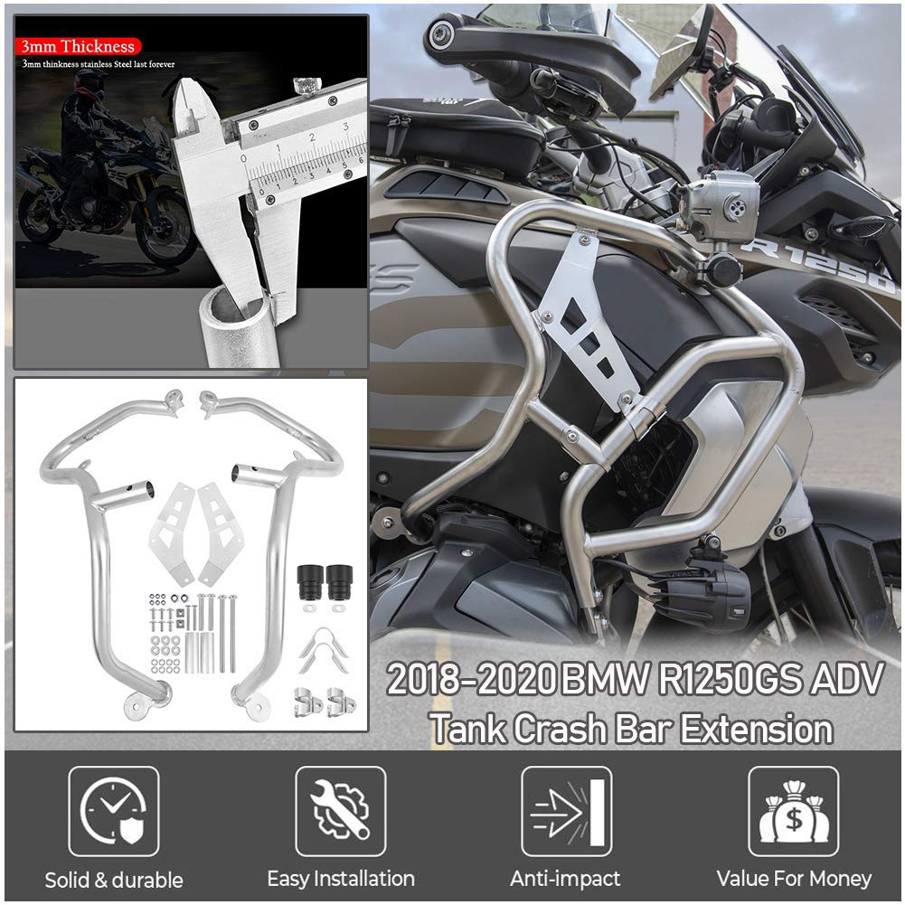 Buy Fayedenicy Motorcycle Stainless Steel Tank Side Protection Highway ...