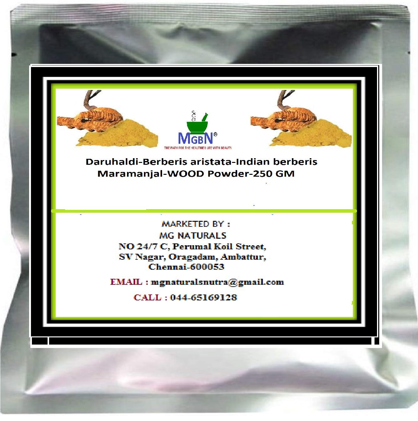 Daruhaldi-Berberis aristata-Indian berberis-Maramanjal-Wood Powder-250 ...