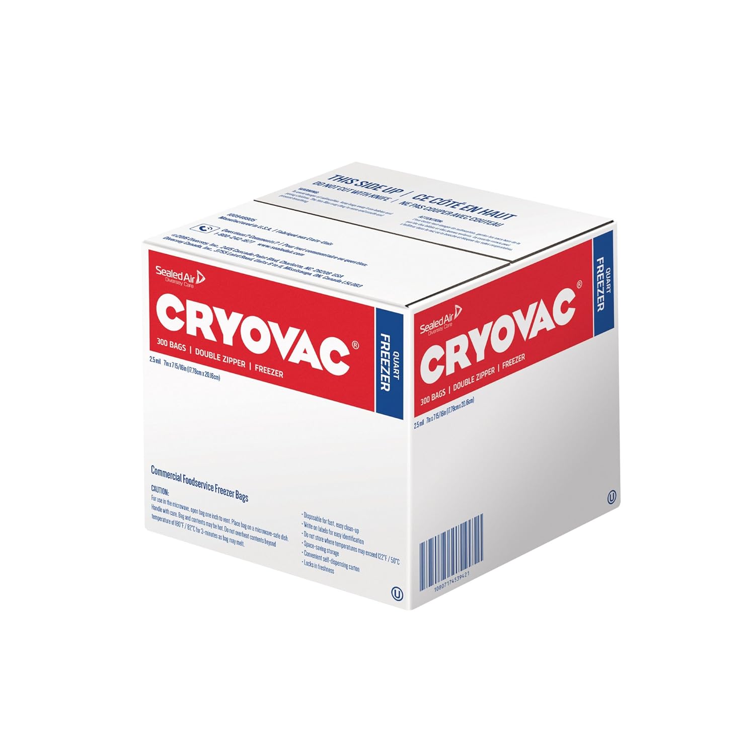 Amazon.com: CRYOVAC Resealable Double Zipper Quart Freezer Bags ...