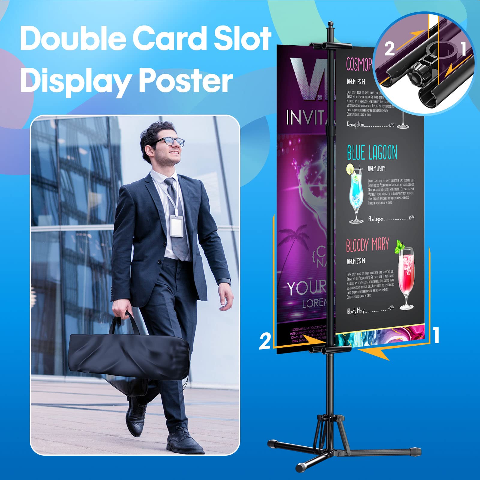 Snapklik.com : GSOW Poster Stand For Display, 80 Adjustable Sign Stand ...