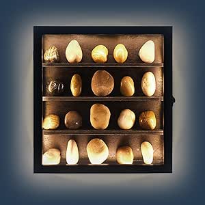 Amazon.com: LuxRound Rock Display Case with LED Light, Crystal Holder ...