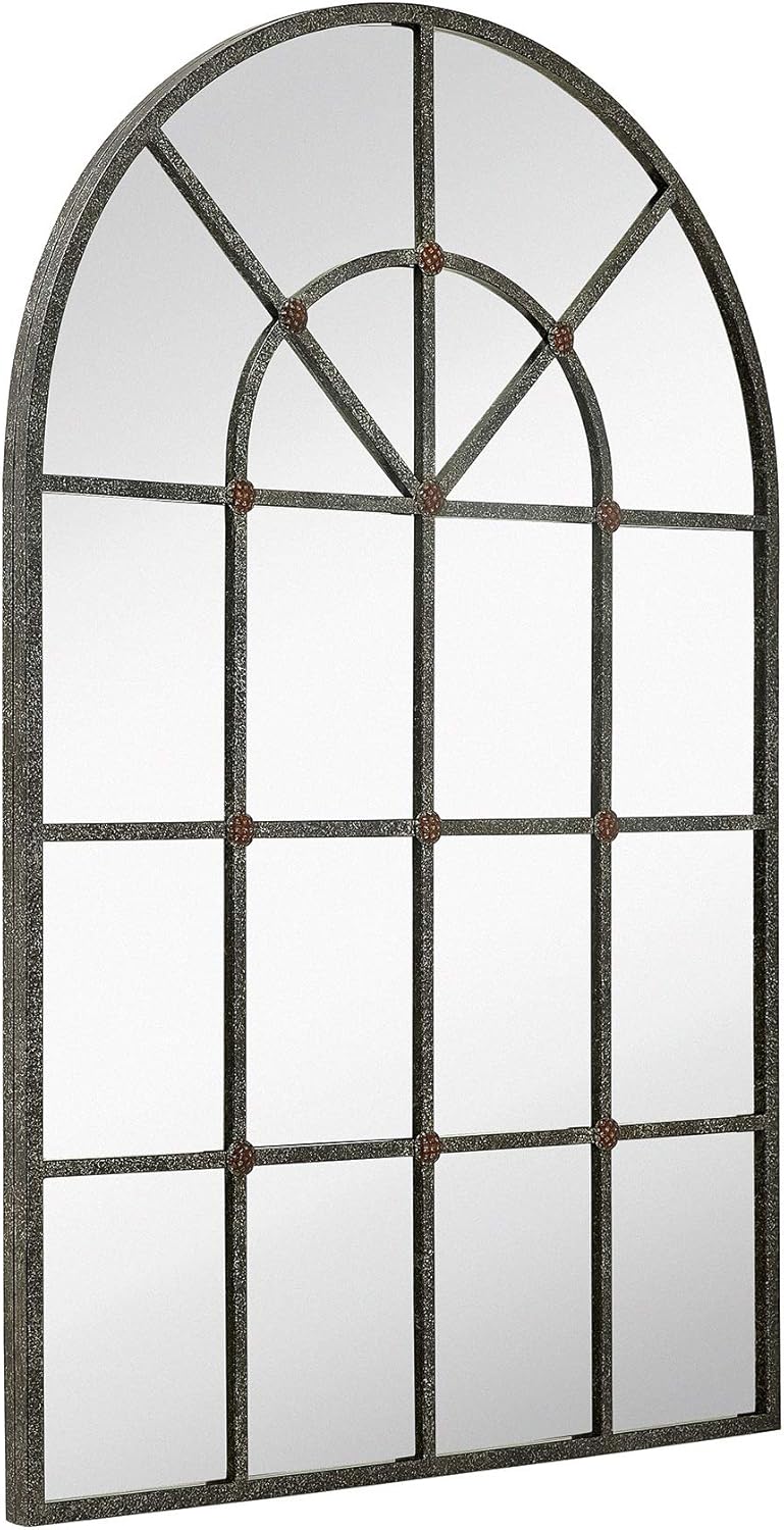 Amazon.com: Hamilton Hills Metal Arched Window Mirror Large Wall ...