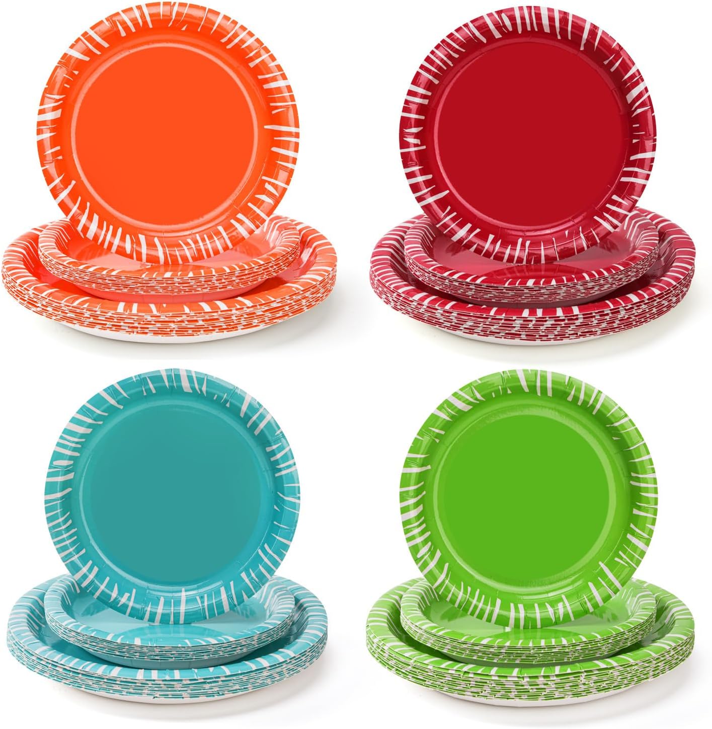 Amazon.com: BLUE PANDA Mexican Fiesta Paper Plates - 80-Pack 9-Inch ...