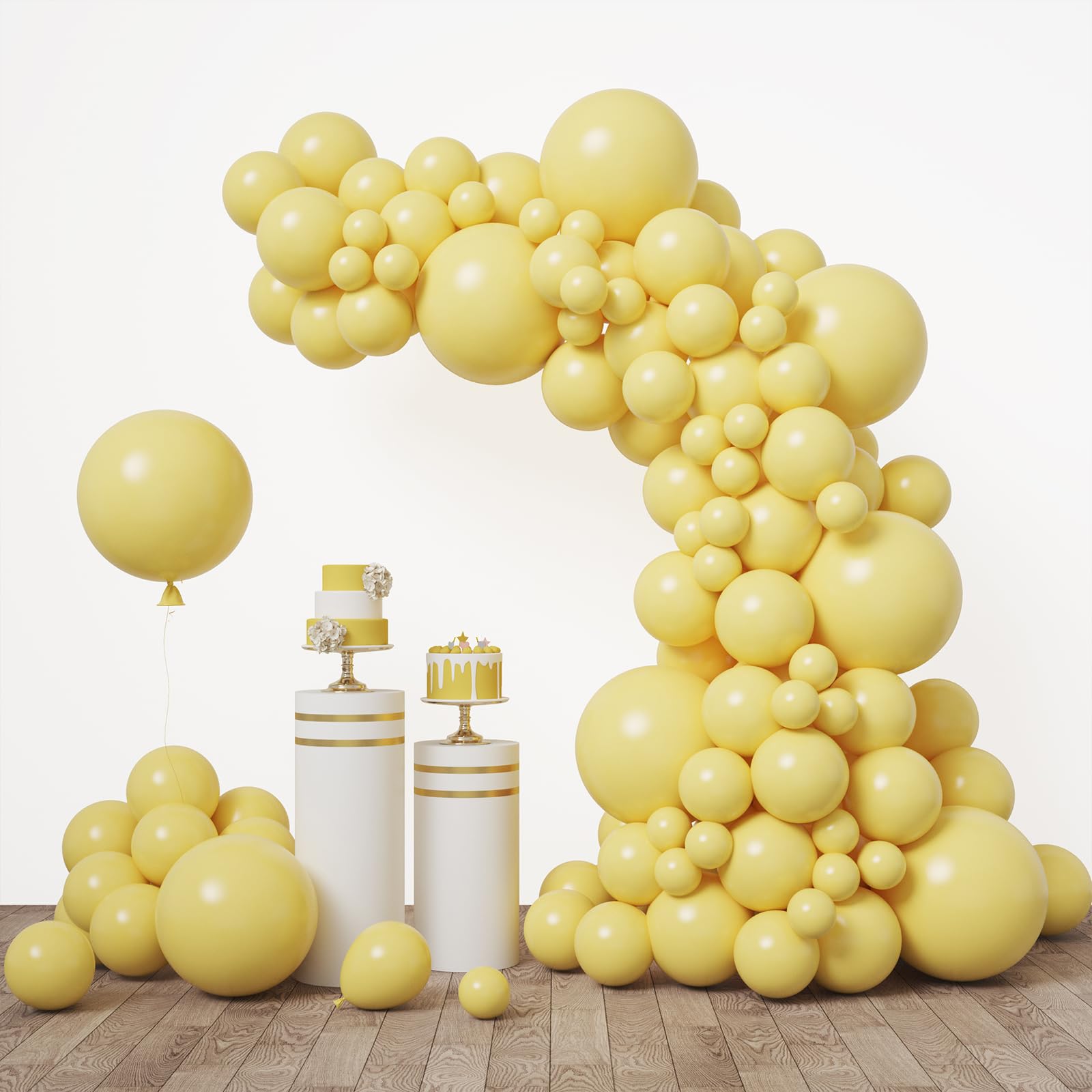 Snapklik.com : RUBFAC 110pcs Pastel Yellow Balloons Different Sizes 18 ...