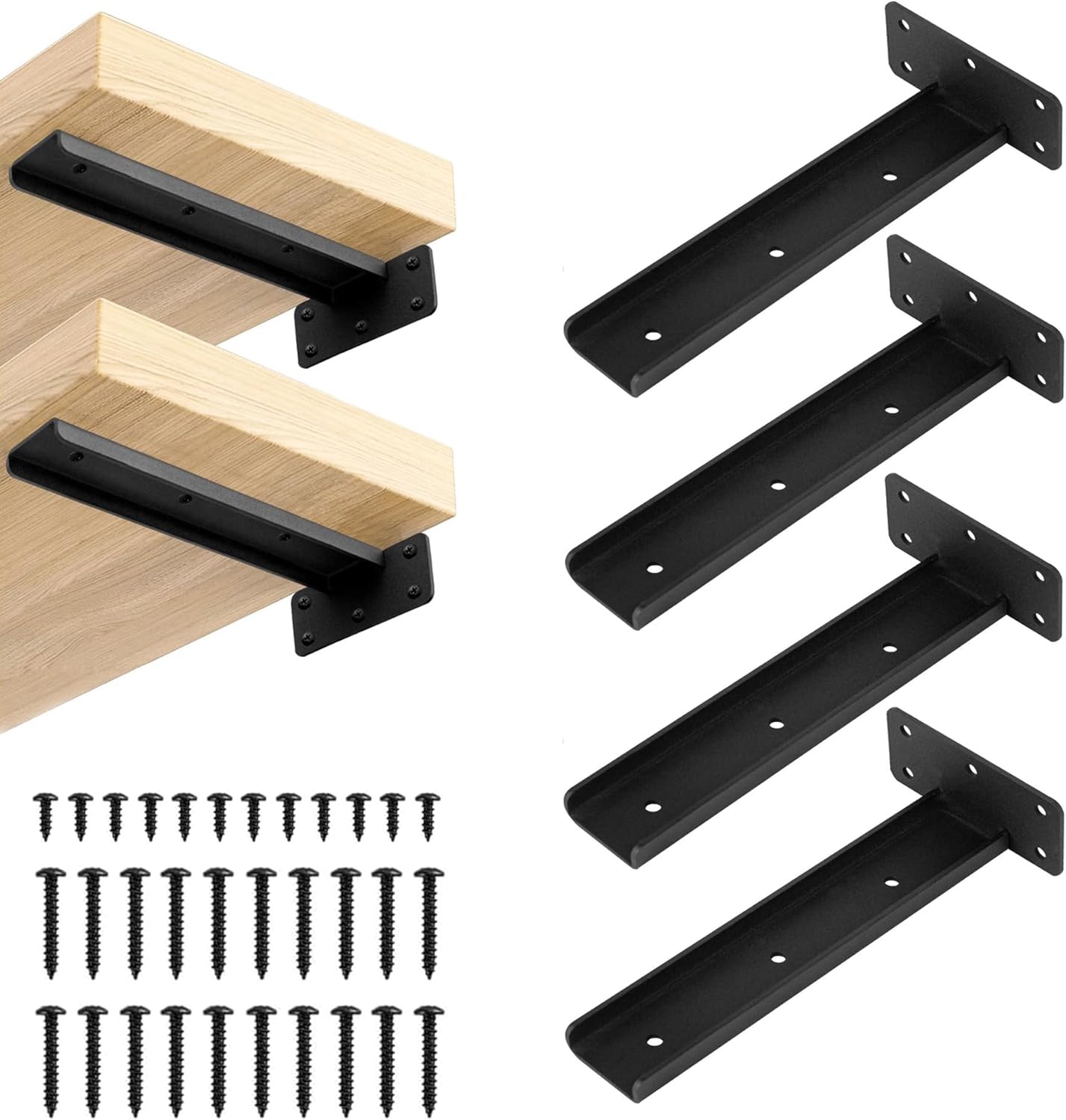 Amazon.com: YZZHAJ 4 Pcs Heavy Duty Floating Shelf Brackets, 8 Inch ...