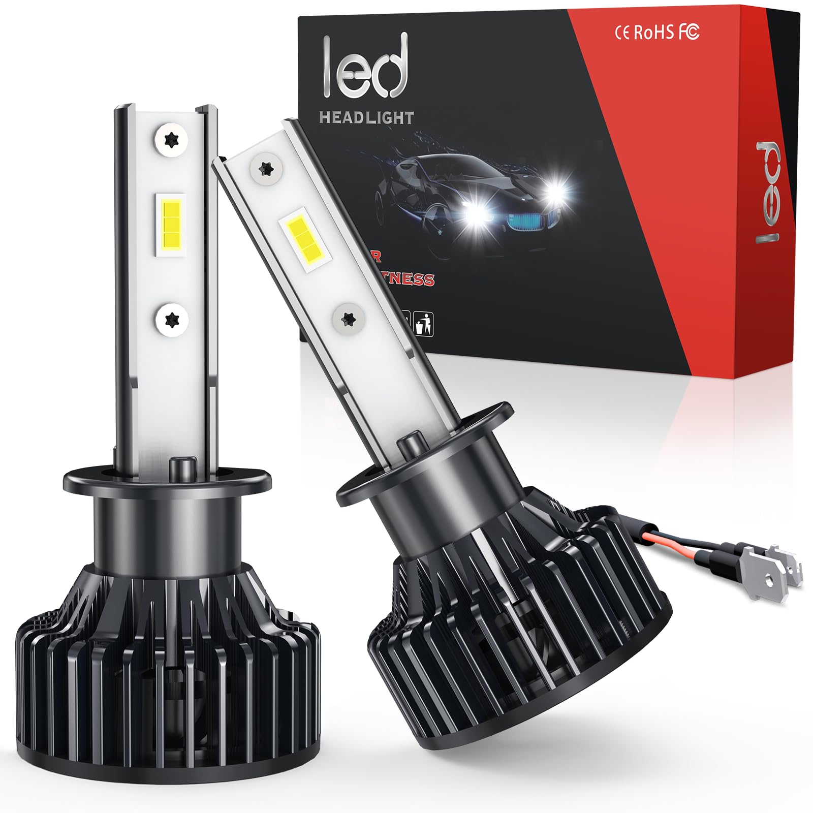 Focos Led H1 Alta y Baja, Ligutec Aluminio H1 Faros Led Para Auto ...