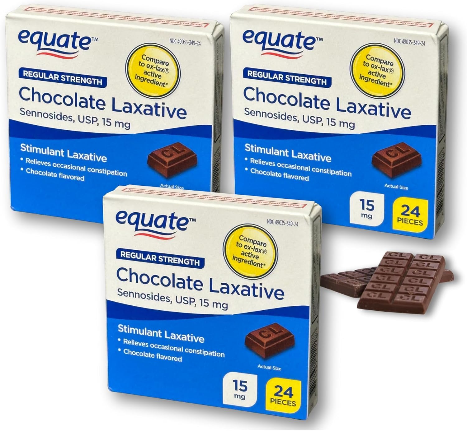 Amazon.com: Chocolate Laxatives- Senna Laxative Chocolate 24 ct, 15 mg ...