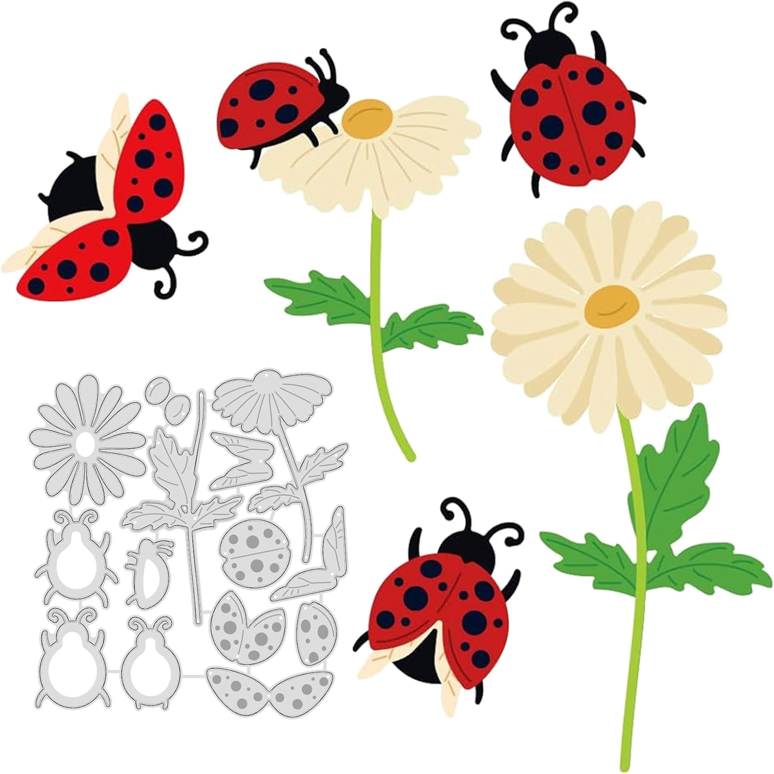 Amazon.com: hinana Cute Ladybug Metal Die Cuts,Two Types Ladybugs ...