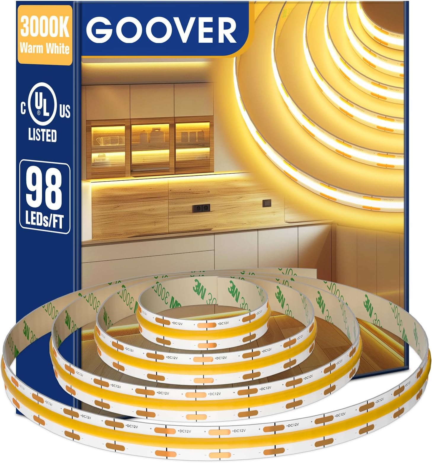 Amazon.com: TUNICHX COB LED Strip Light DC 12V LED Strip Light Flexible ...