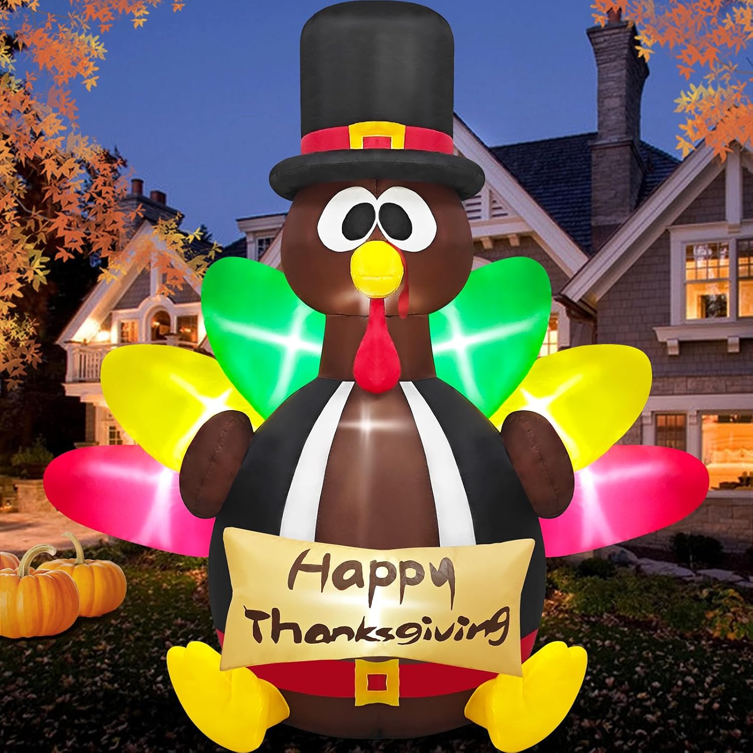 Amazon.com: Danxilu Thanksgiving Decorations 6 Ft Inflatable Turkey ...