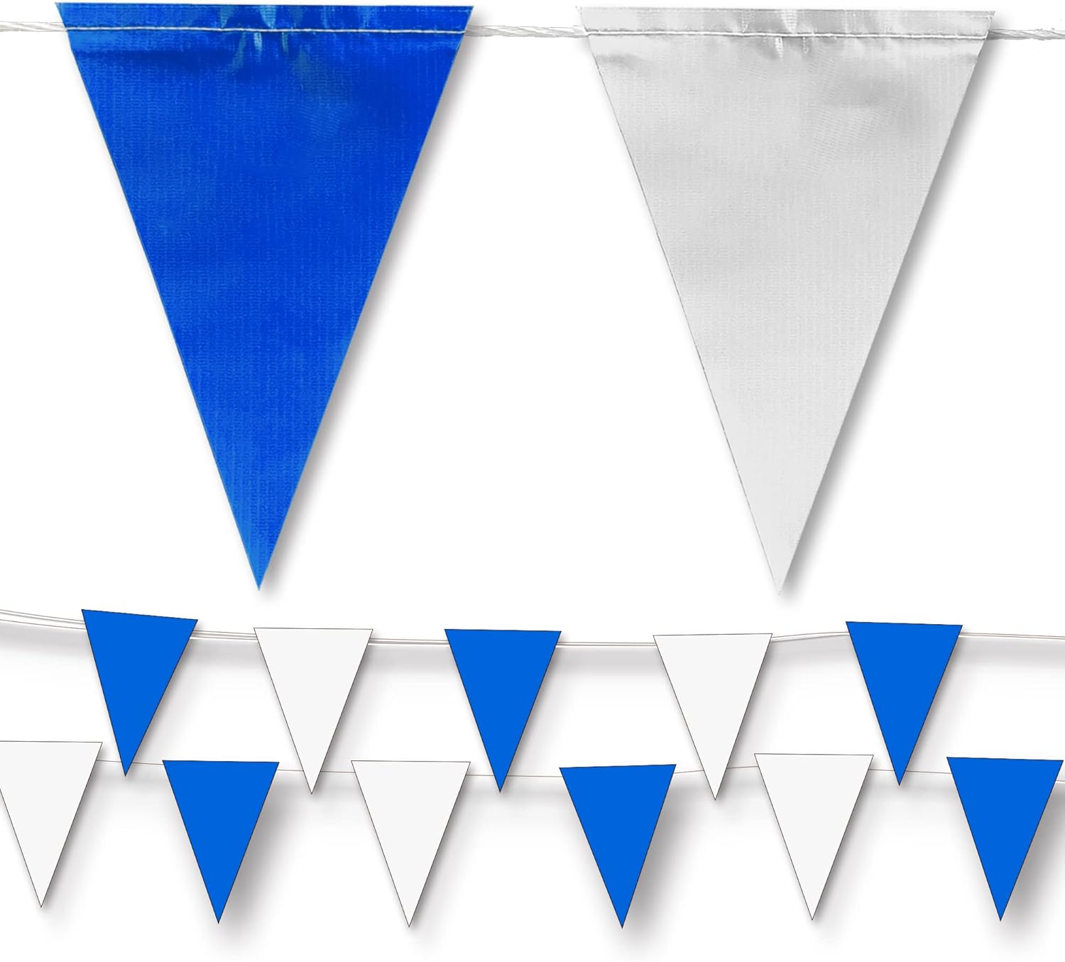 Amazon.com: NACARUM Blue & White Pennant Banner Flags | OSHA 500lb ...