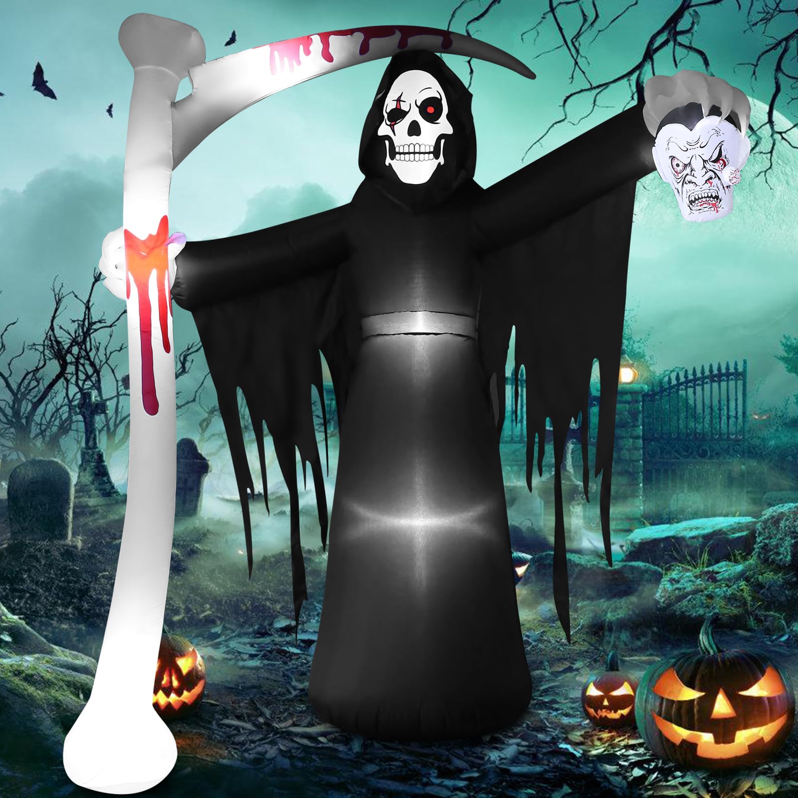 Amazon.com: 9ft Halloween Inflatable Outdoor Decoration: Grim Reaper ...