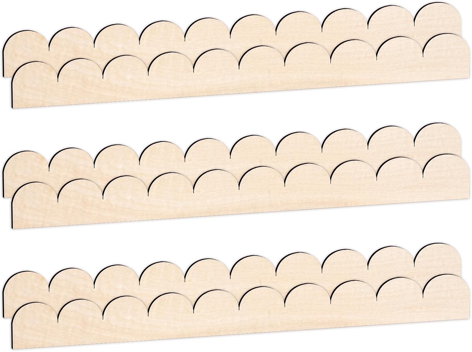Amazon.com: 6 Pack Unfinished Scalloped Wood Border Trim, Scalloped ...