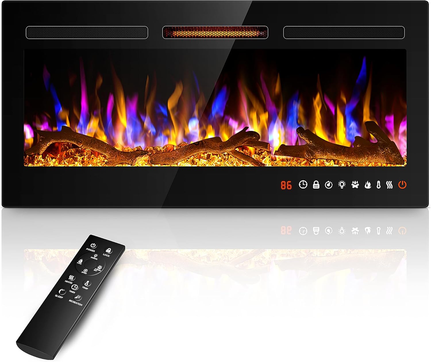 Amazon.com: Alpaca ALPACA 36'' Slim Electric Fireplace Recessed and ...