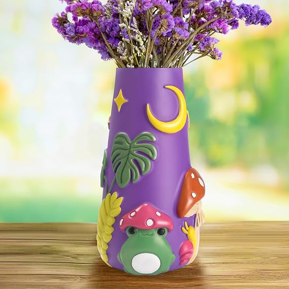 Amazon.com: GUGUGO Cute Frog Garden Vase, 8 Inch Colorful Eclectic ...