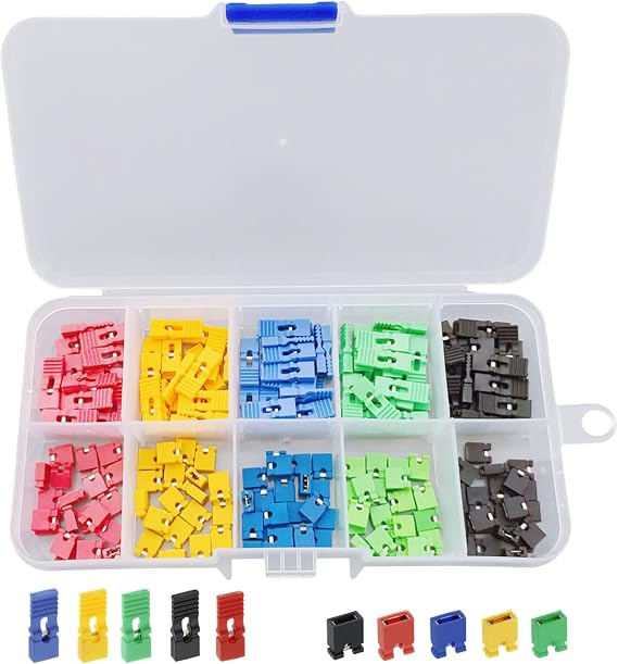 Amazon.com: 200PCS Mixed Jumper Caps Kit 2.54mm Pitch Standard Circuit ...