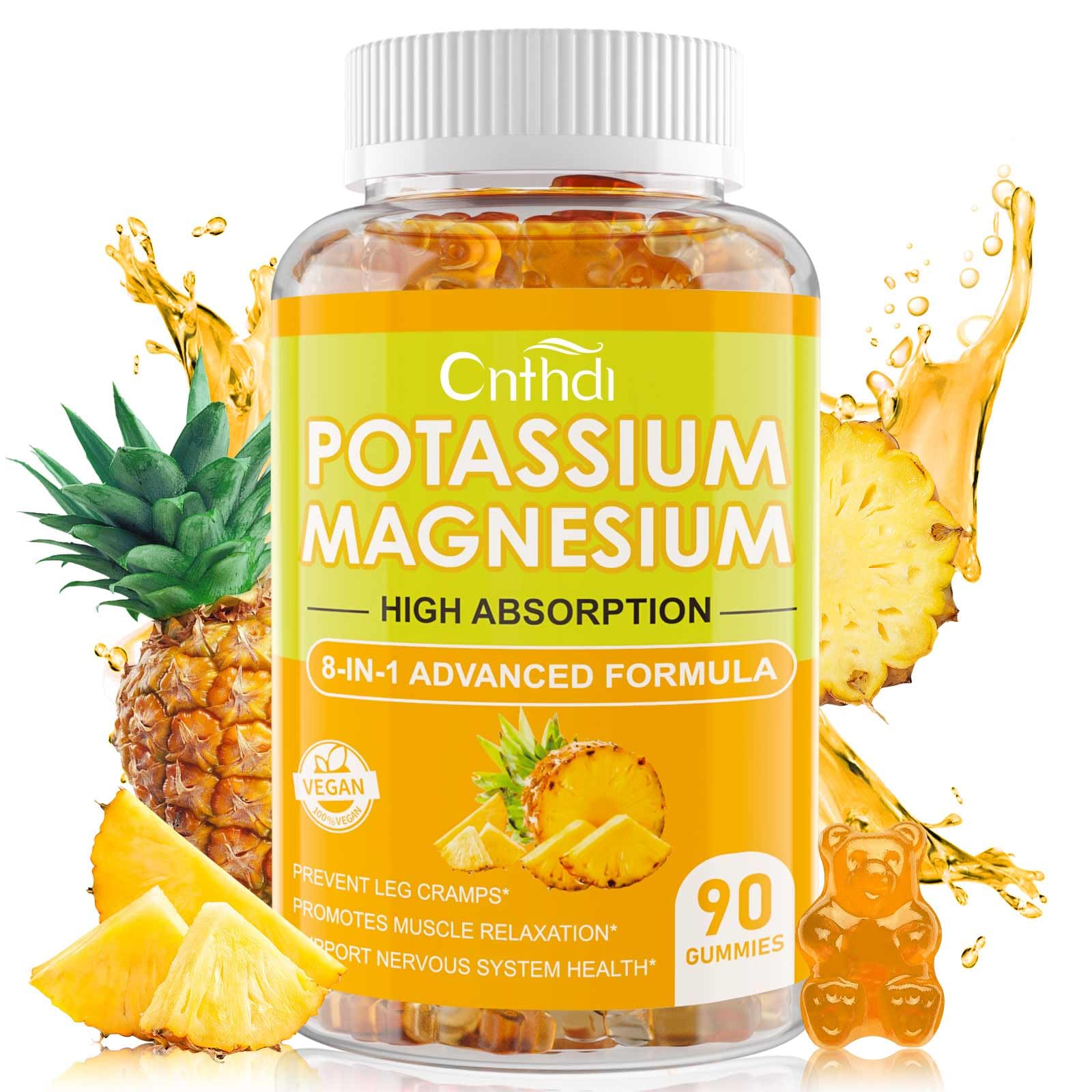 Amazon.com: Potassium Magnesium Supplement Gummies, 90 CT Potassium ...