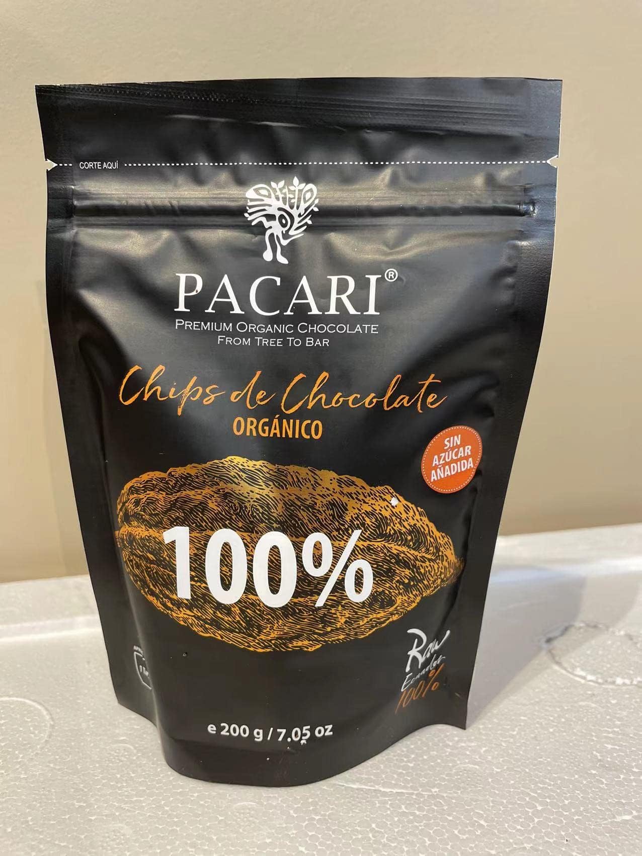 Amazon.com: Pacari 100% Cacao Organic Chocolate Chips 200 Gr/8oz ...