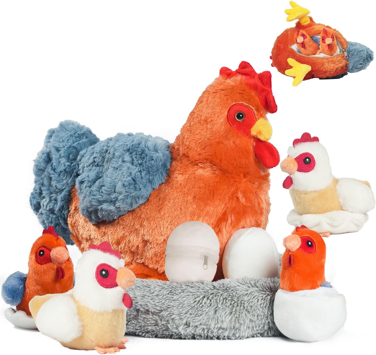 Amazon.com: Youthfuljive 9 in 1 Chicken Stuffed Animal Set, Stuffed ...