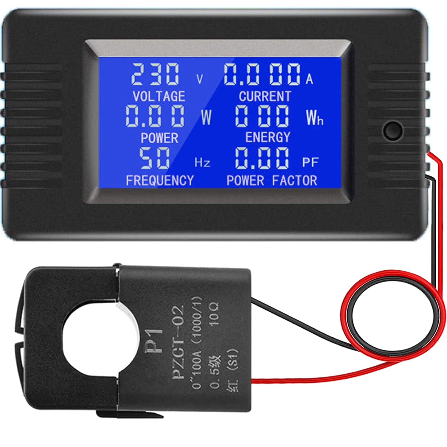 AC Current Voltage Amperage Energy Meter Monitor, 80-260V 100A Amp ...