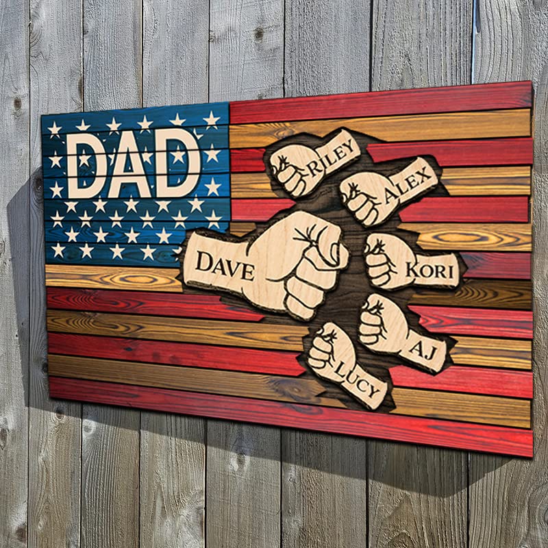Amazon.com: Personalized gifts for Dad Papa Grandpa, Dad flag ...