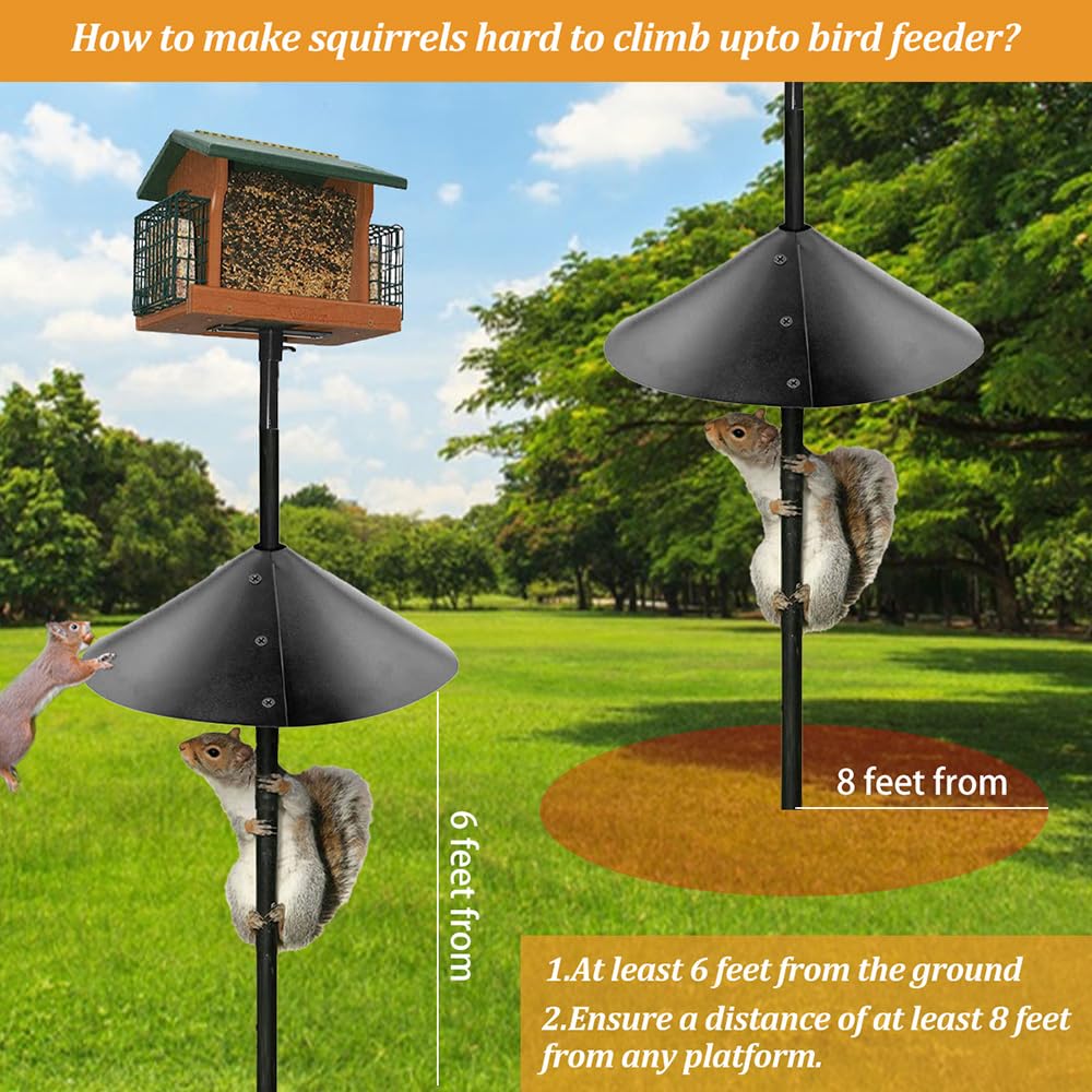 Squirrel Proof Stopper 2-Pack 19" Squirrel Baffles - Bird Feeder Pole ...