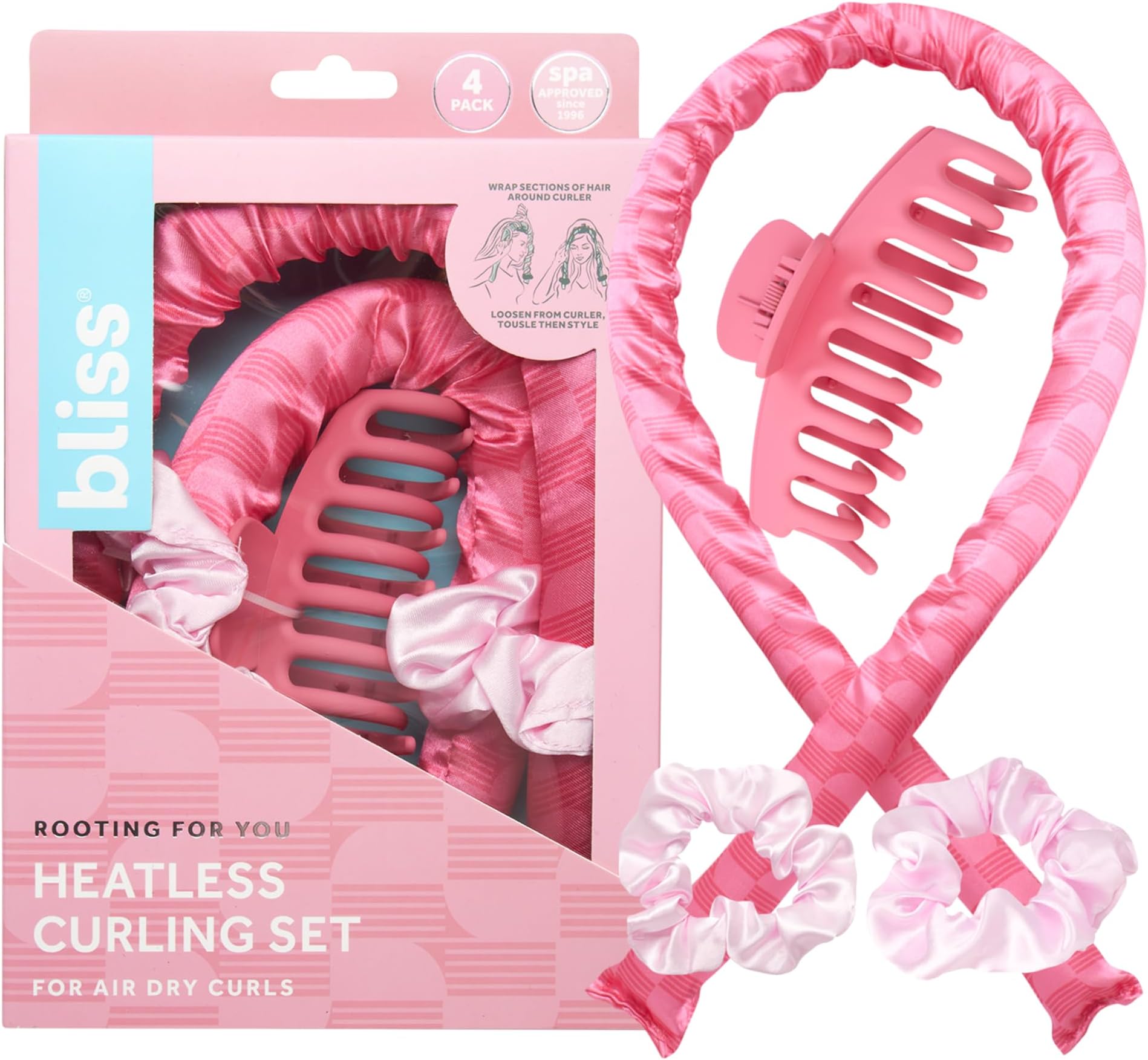 Amazon.com : Bliss Heatless Curling Set - Overnight Hair Curlers ...