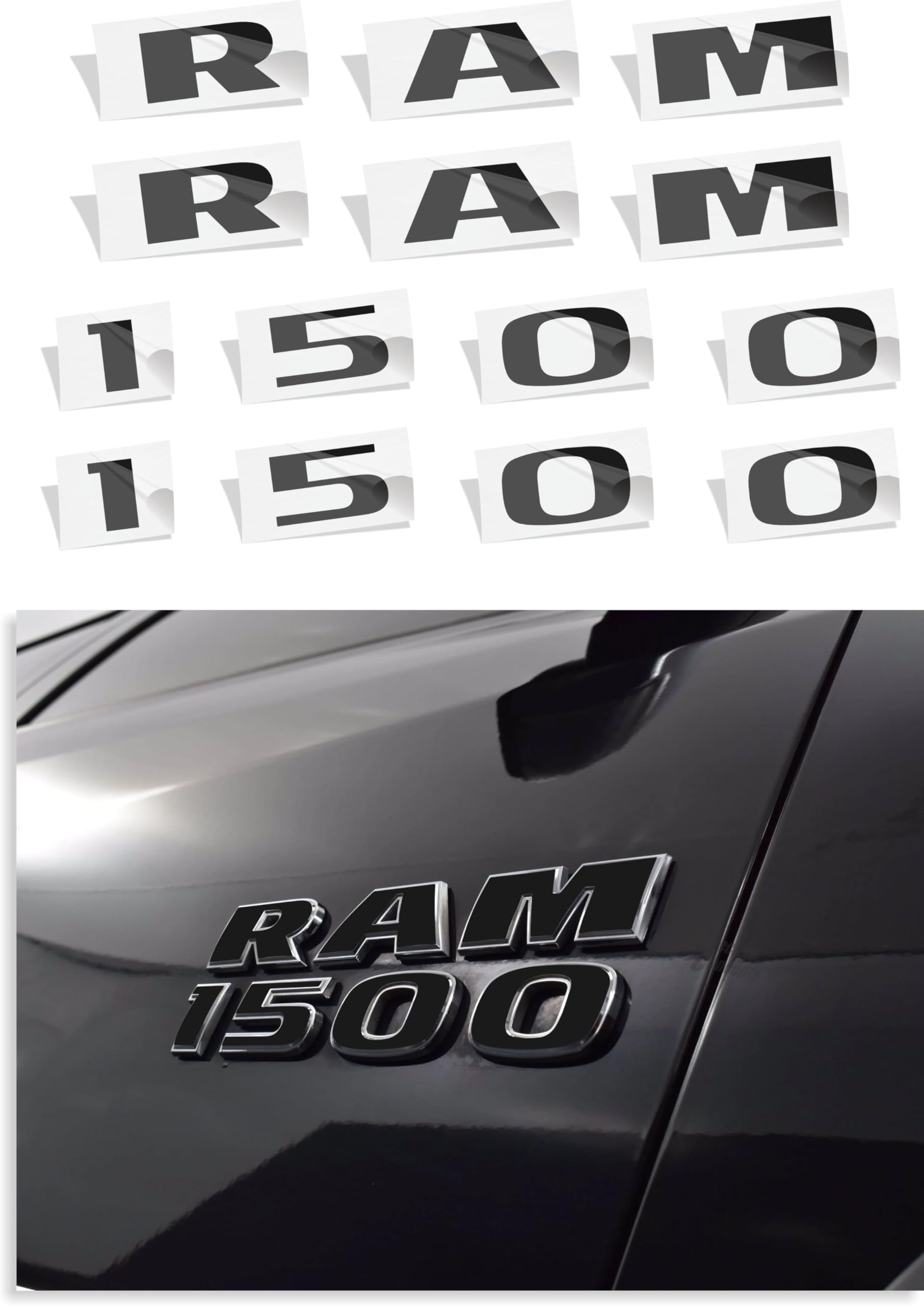 Amazon.com: Reflective Concepts RAM 1500" Door Emblem Overlay Decals ...