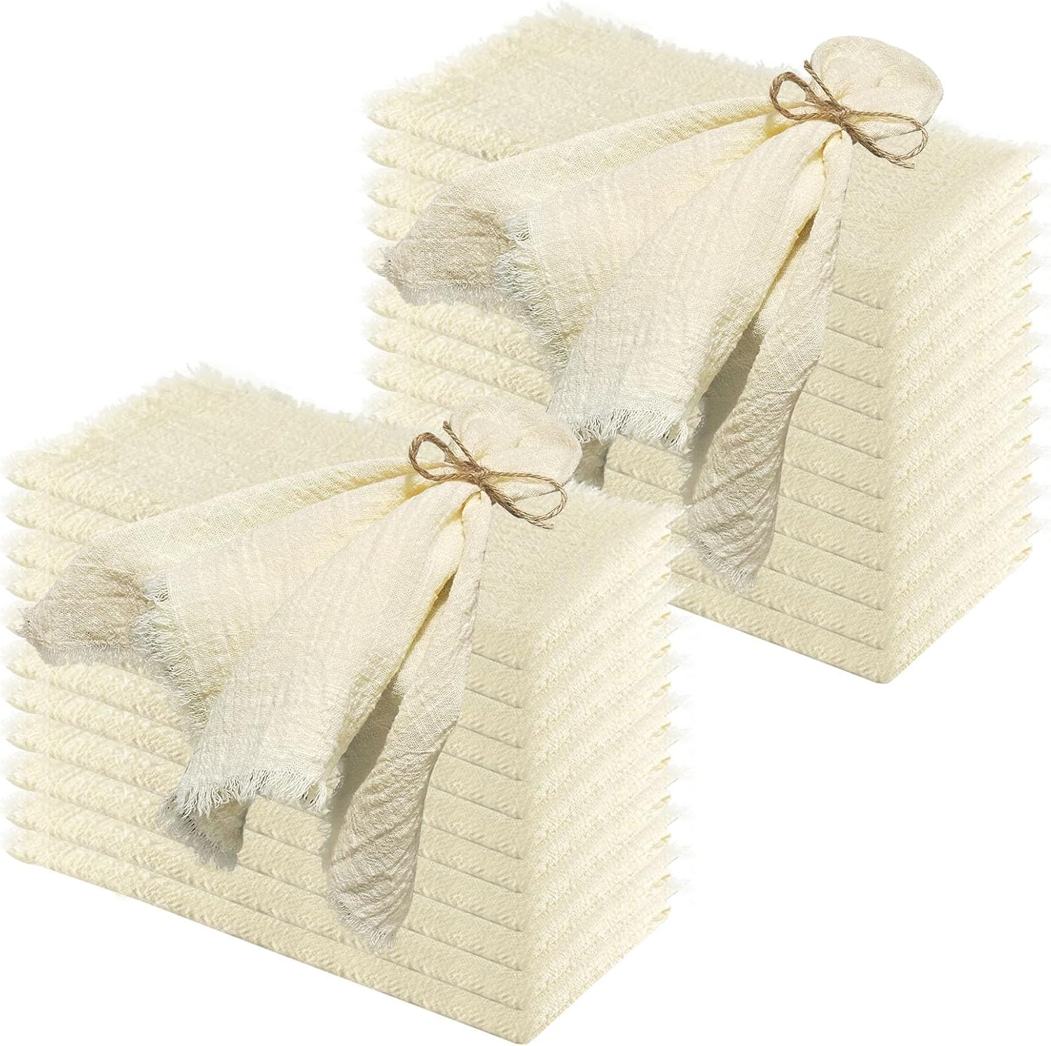 Amazon.com: 24Pack Ivory Cloth Napkins 17x17Inch Ivory Napkins Cloth ...
