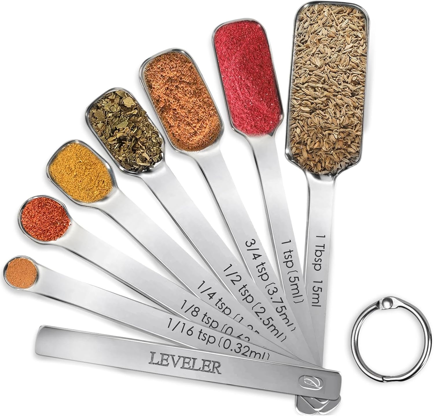 Amazon.com: Stainless Steel Measuring Spoons Set of 8, Rectangular ...