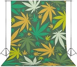 Amazon.com: Colorful Weed Leafs Photo Backdrop Background Cloth Curtain ...