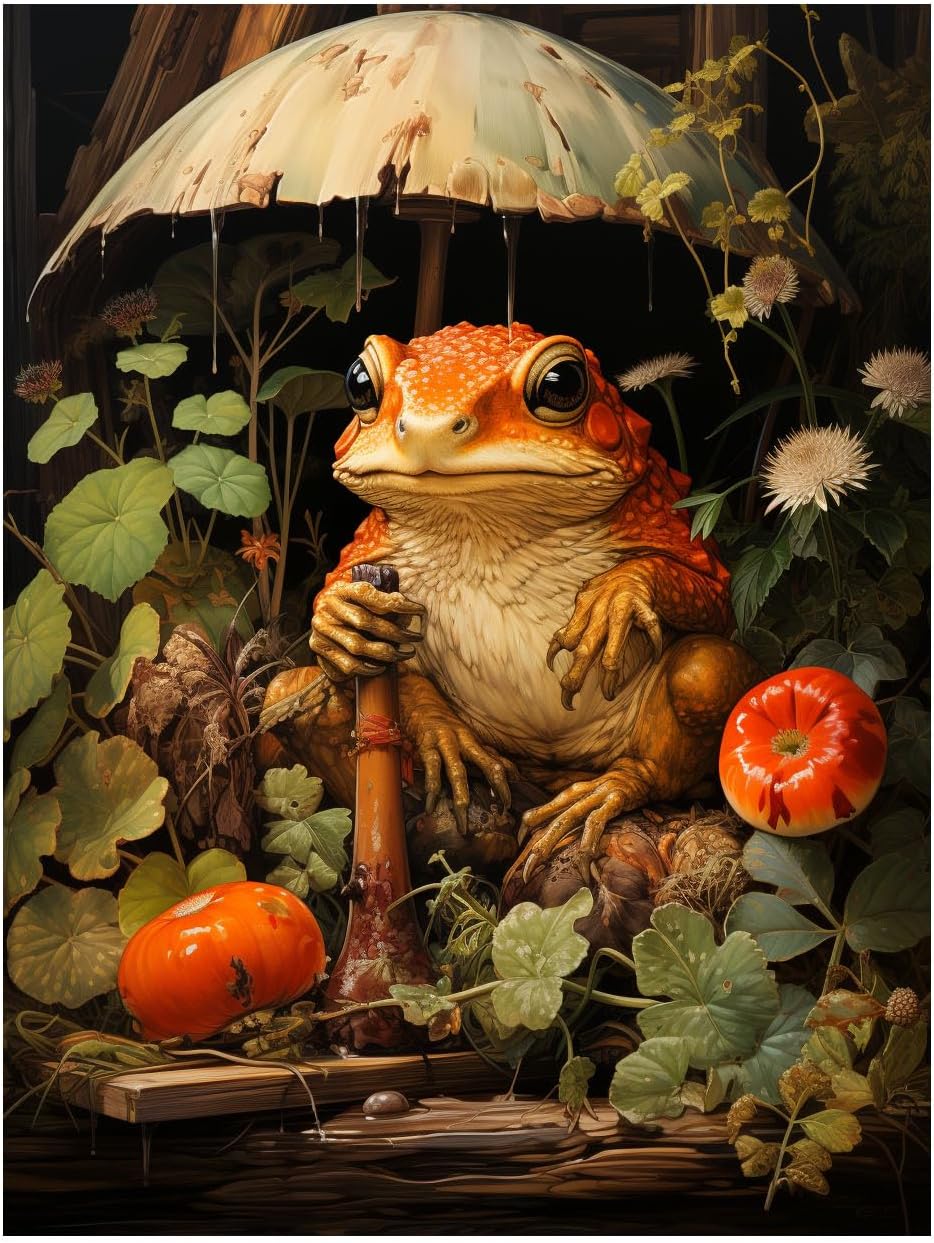 Amazon.com: CAPITUNEISKINEPA Frog Poster Gifts Cute Frog Cottagecore ...