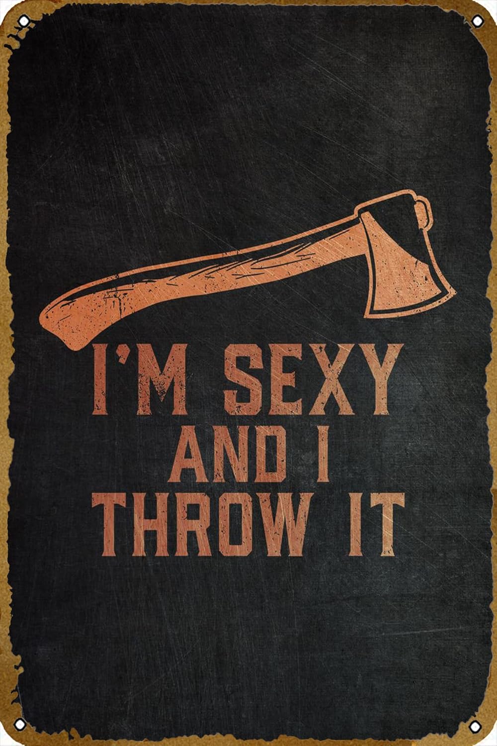 Amazon.com: Axe Throwing Hatchet poster Tin Metal Novelty Sign Tin ...