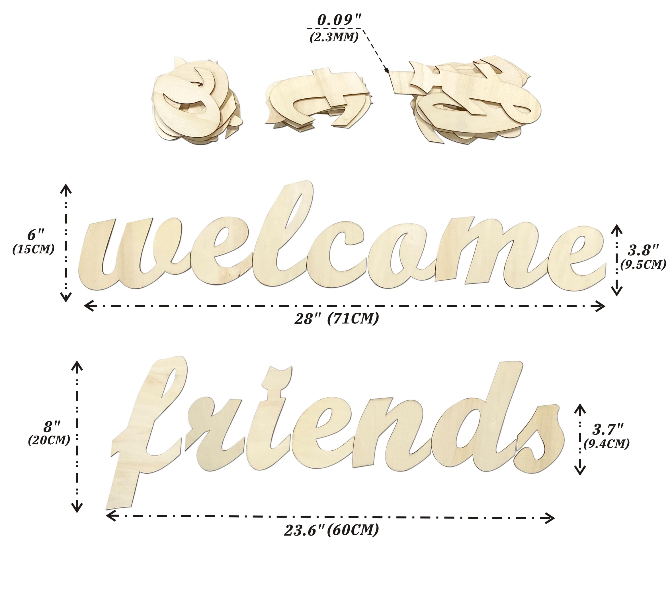 Snapklik.com : 3.7 To 6 Inch 102 Pieces Wood Letters Cursive Lowercase ...