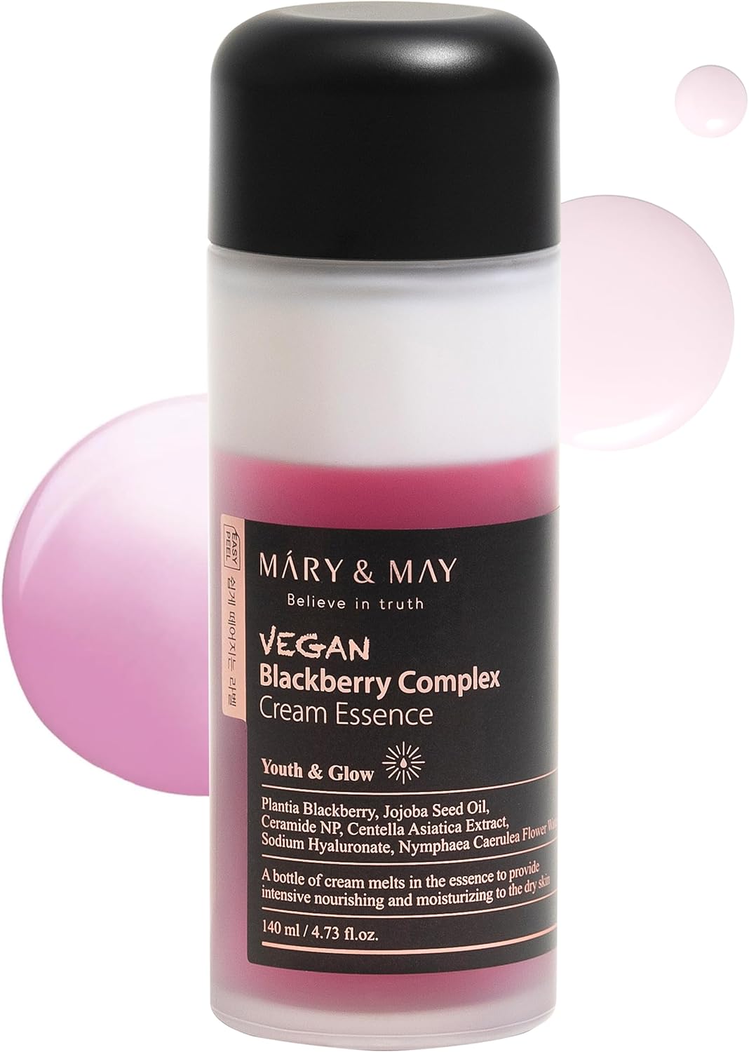 Mary&May Vegan Blackberry Complex Cream Essence 140ml, Deep Hydrating ...