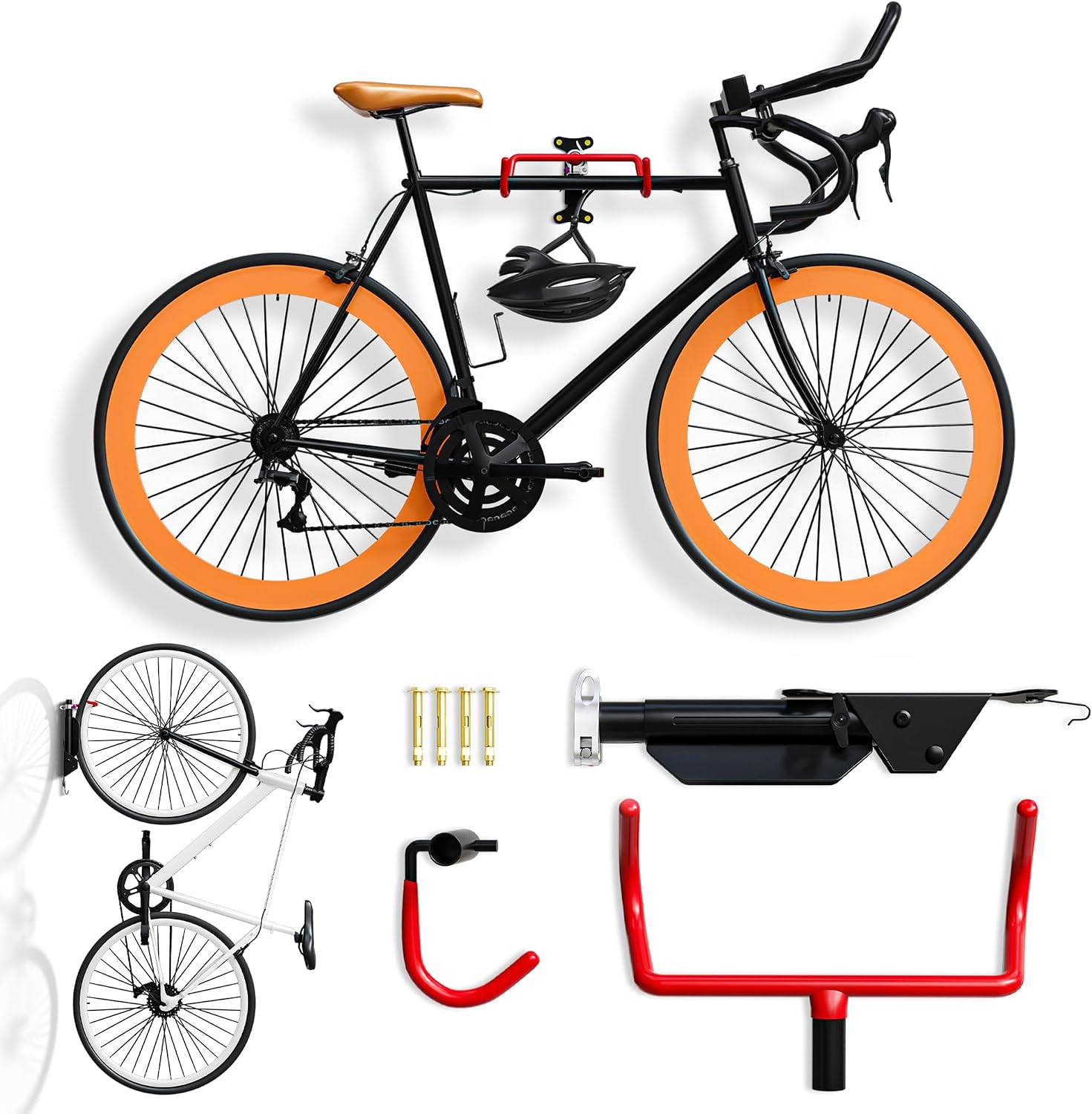 Amazon.com: 2 Pack Wall Mount Bike Rack Garage - Mountain Bike Wall ...