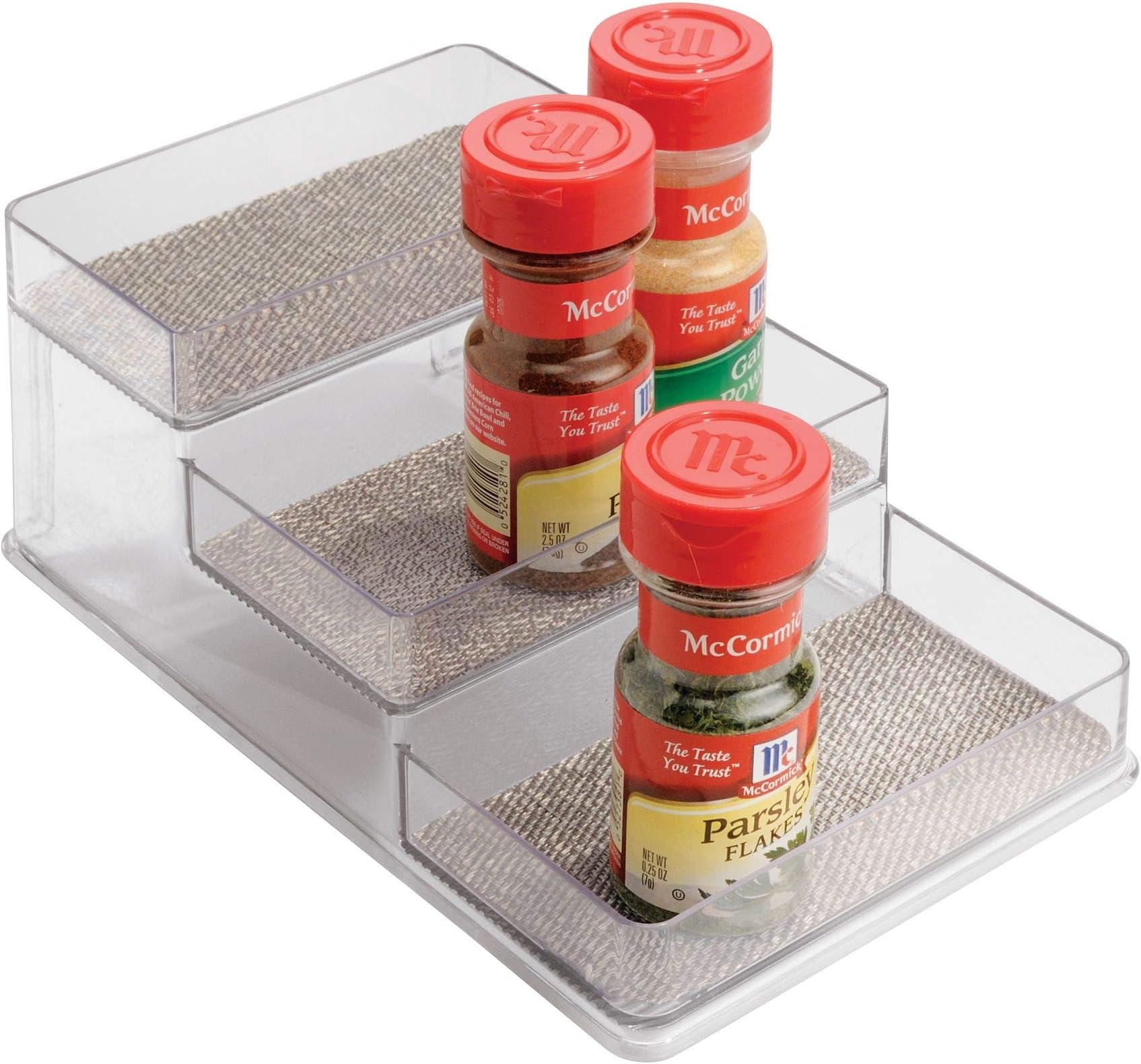 Amazon.com: mDesign Plastic 3 Tier Pull Down Spice Rack, Charcoal/Black ...