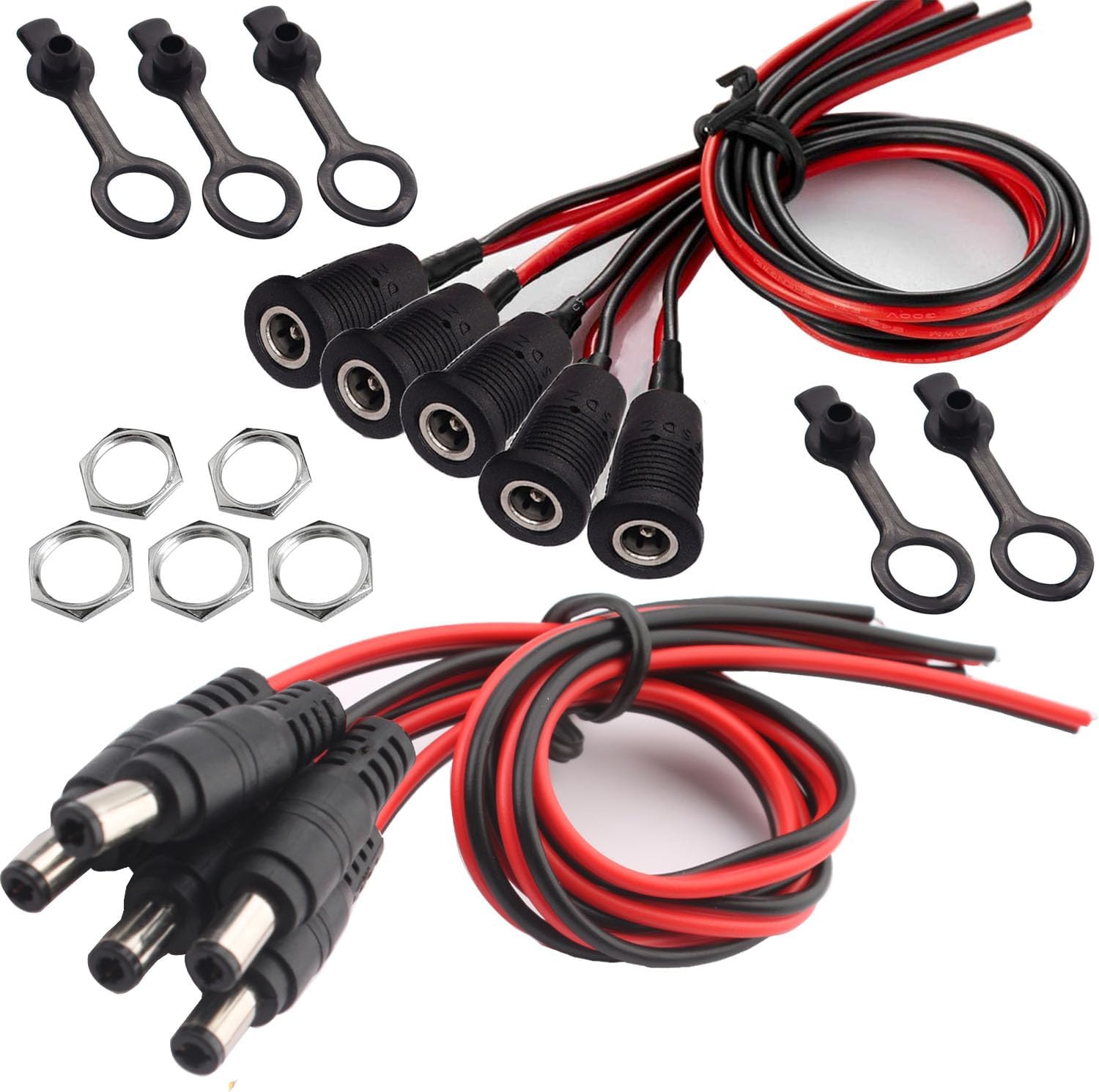 RUNCCI-YUN 5 Paires 18AWG 12V 5A 5.5mm x 2.5mm DC d'alimentation ...