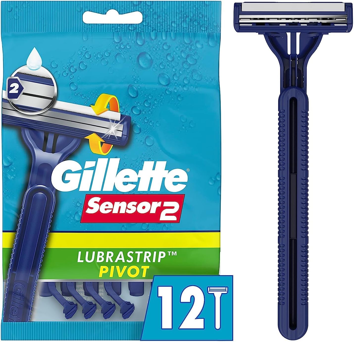 Amazon.com: Gillette Sensor2 Pivoting Head + Lubrastrip Men's ...