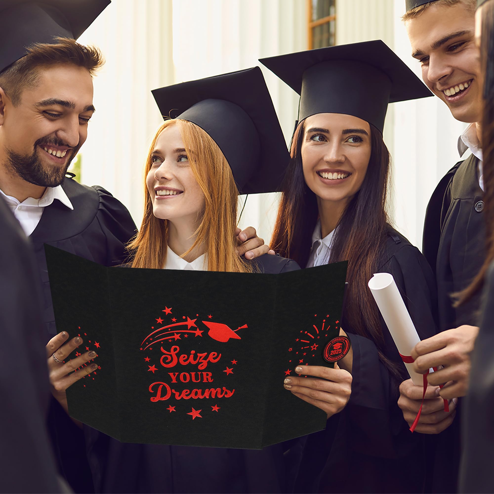 Snapklik.com : 2025 Graduation Guest Book Alternative, Black Red Class ...