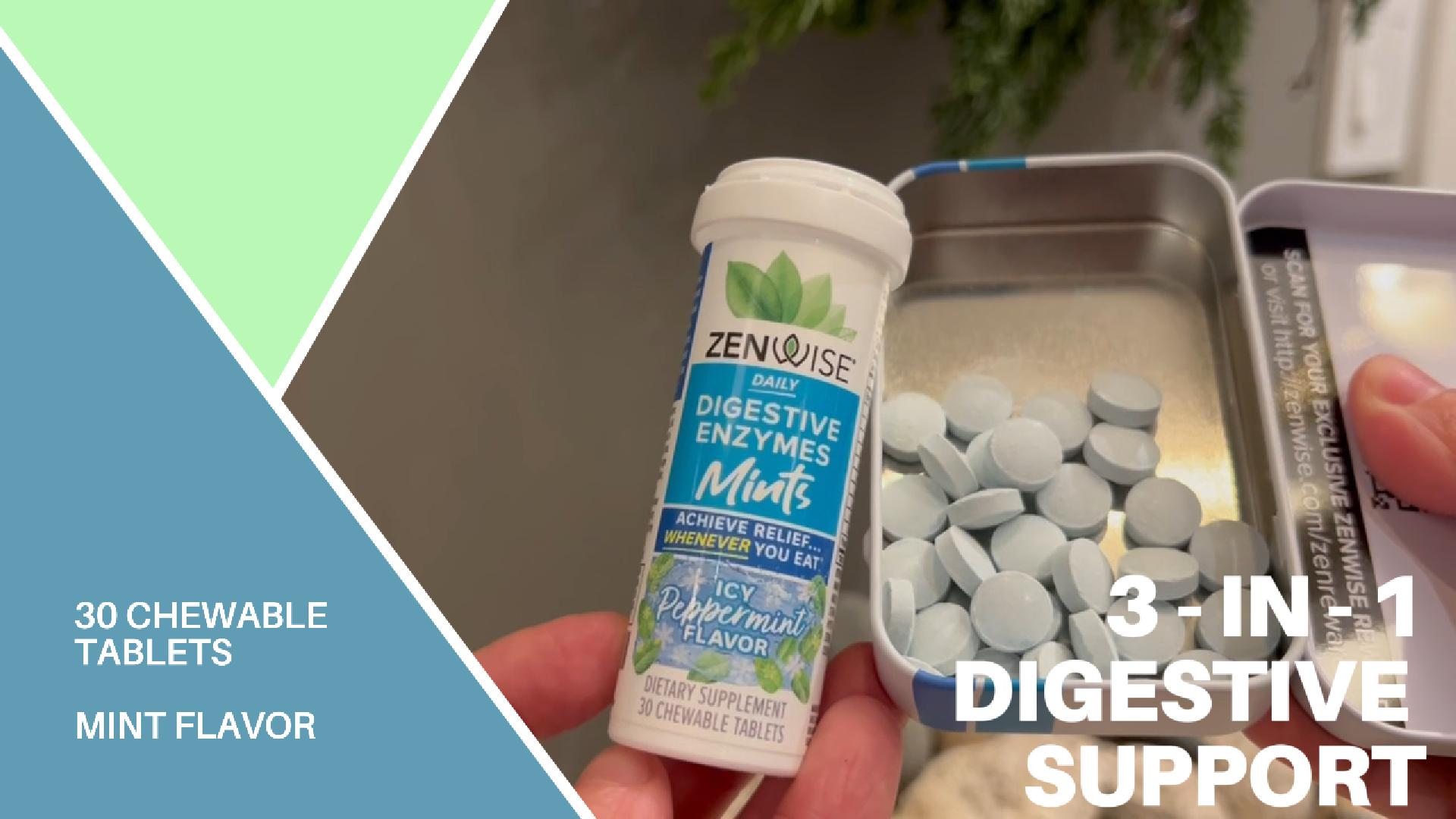 Watch Digestive support 3 - in - 1, mint flavor chewable tablets! on ...