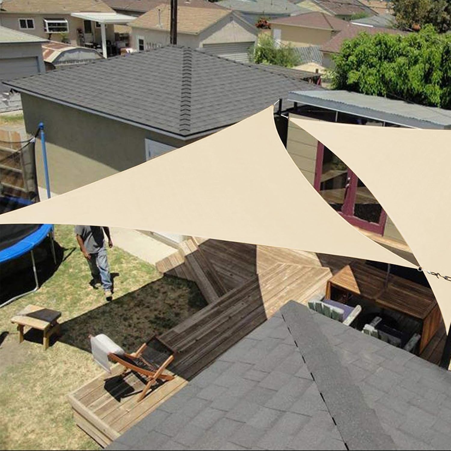 Sun Shades Sails Triangular 12'x12'x12', 300D Oxford Cloth Outdoor Sail ...