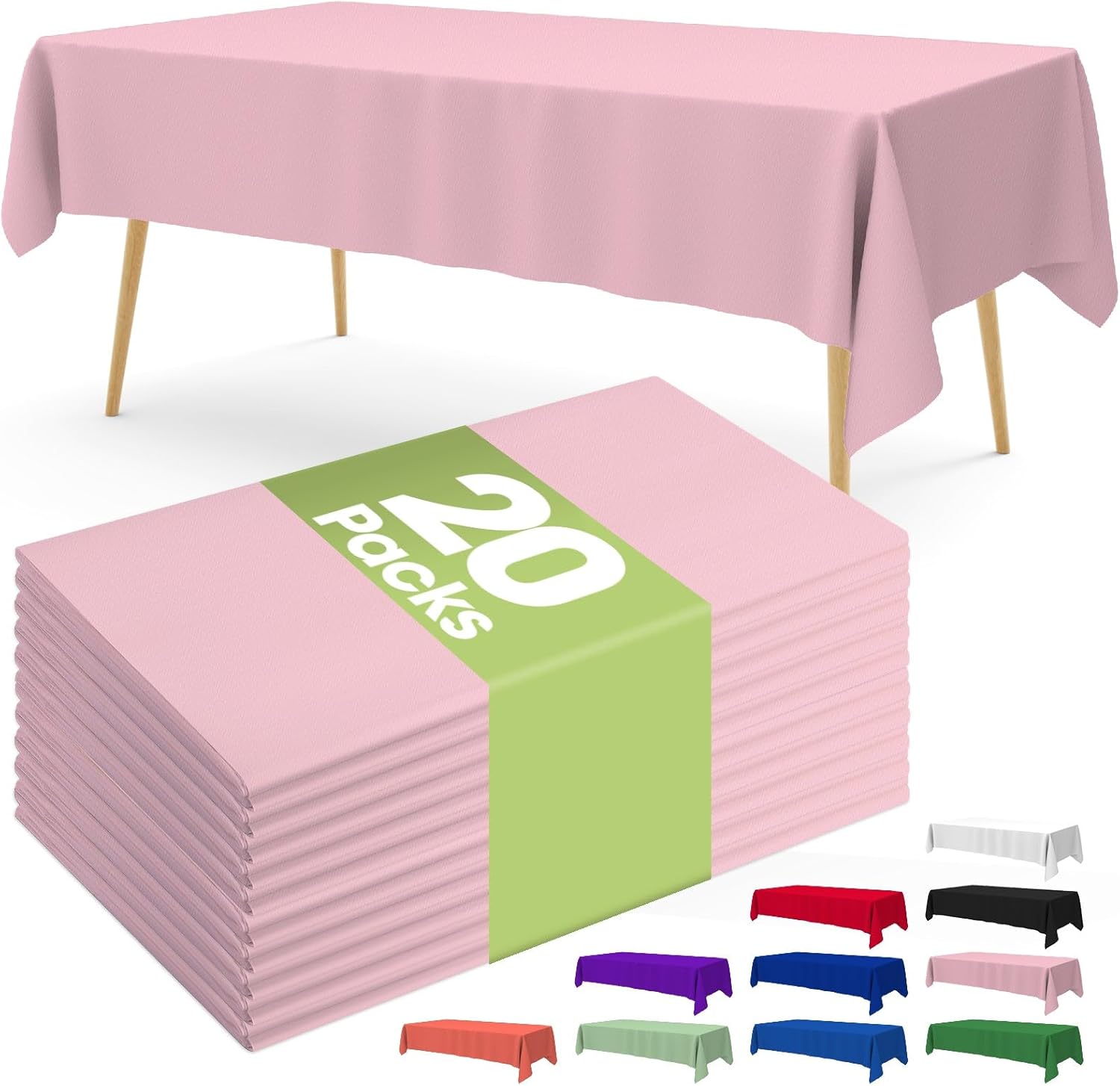Amazon.com: Pureegg Plastic Table Cloth - 20 Packs, Decorative Table ...