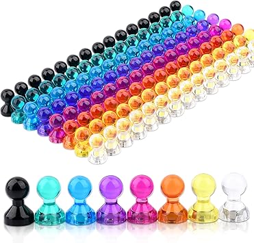 Amazon.com: 128PCS Strong Magnetic Push Pin Magnets - Small Colorful ...