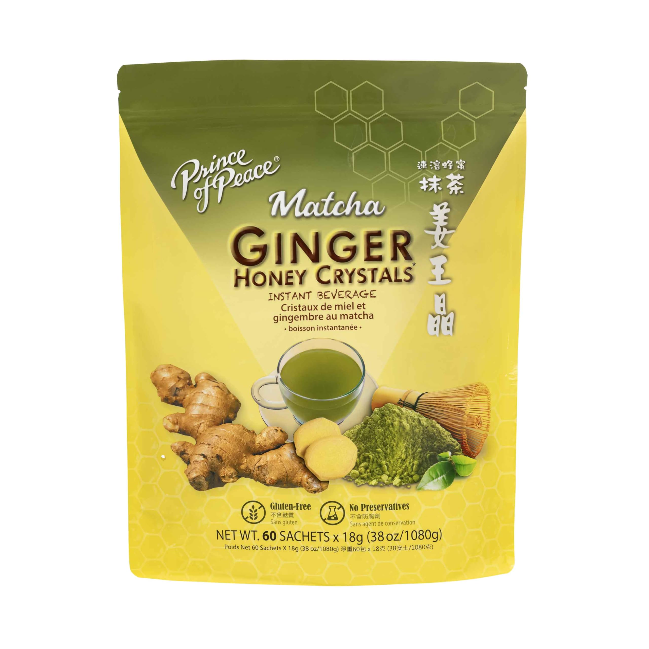 Amazon.com : Prince of Peace Instant Ginger Honey Crystals with Matcha ...