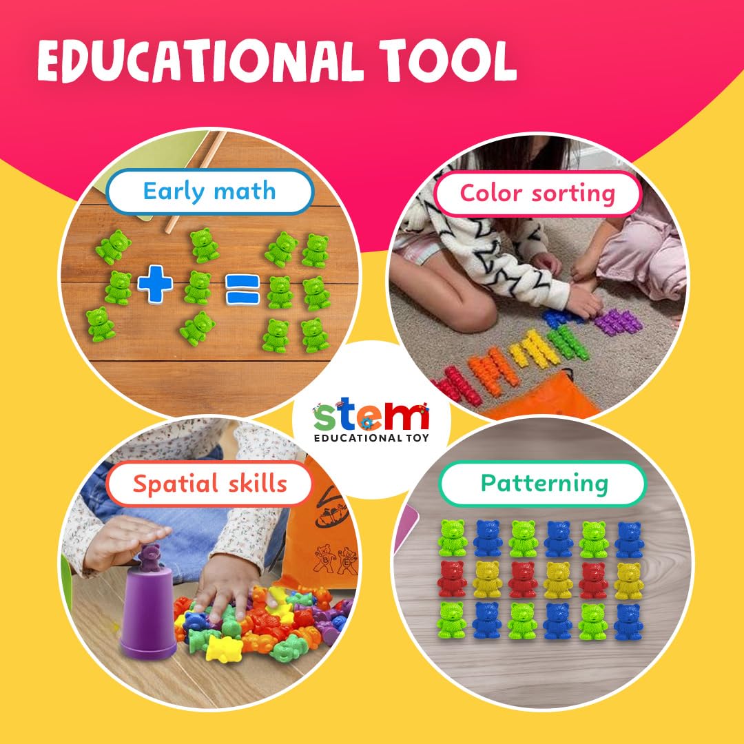 Snapklik.com : Skoolzy Rainbow Stacking Bears