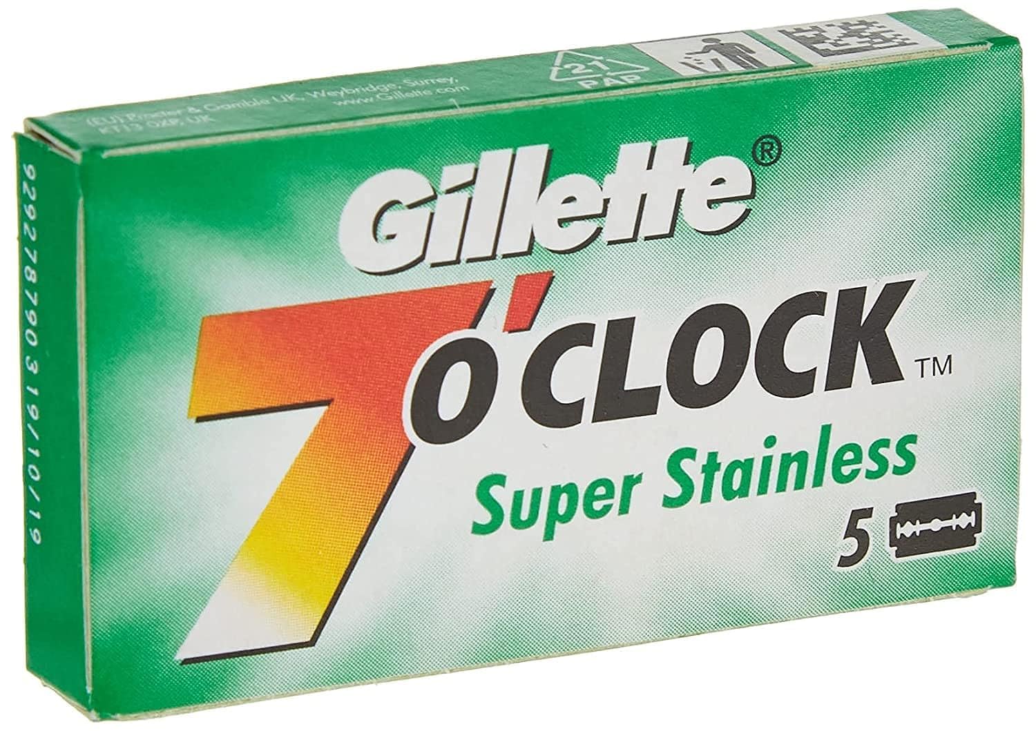 Gillette 7 o'Clock Super Stainless Double Edge Razor Blades - 100 ...