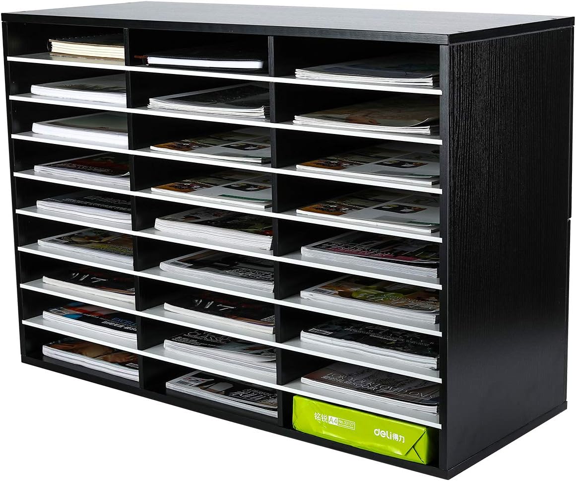 PAG Wood Literature Organizer Office Home File Sorter Mail Center Paper ...