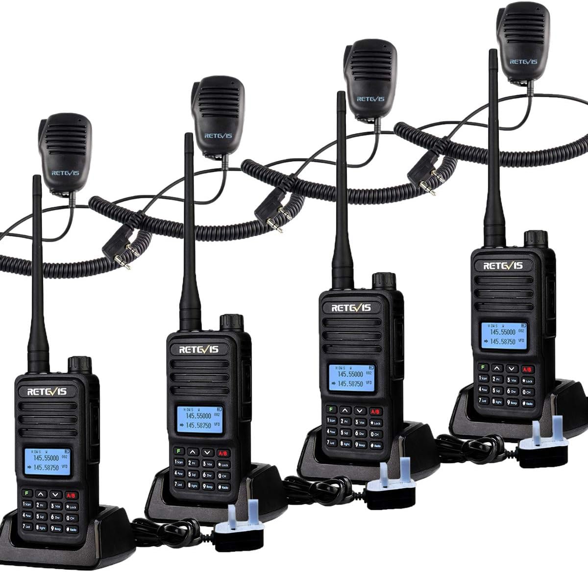 Retevis RT85 2 Way Radio, Long Range Walkie Talkie Dual Band, Handheld ...